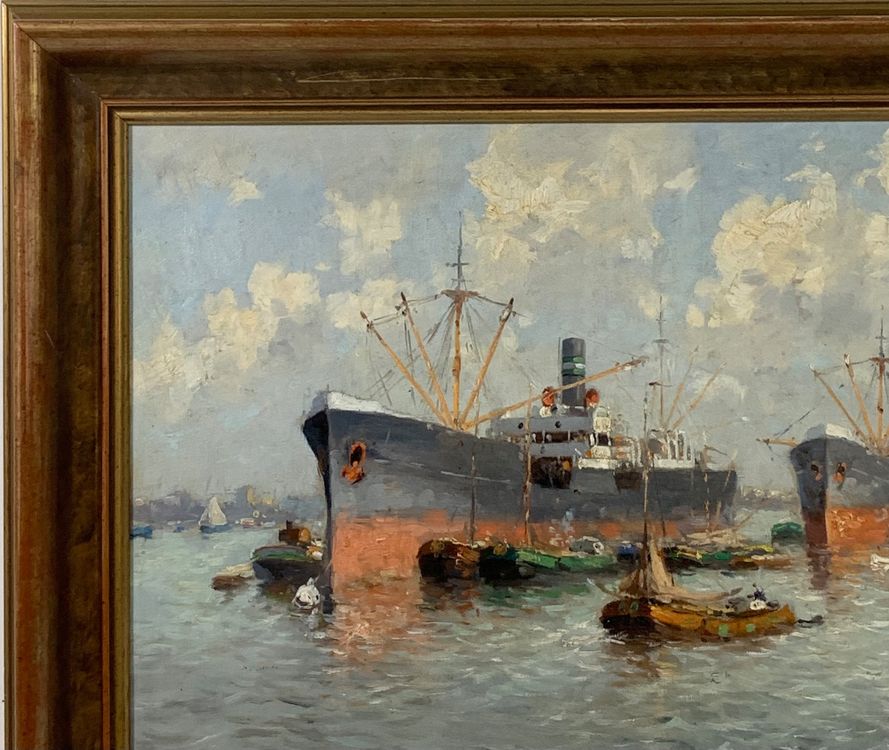 Jan Van Delden (1779-1831) grosses Hafenszene Gemälde (Gebraucht) in ...