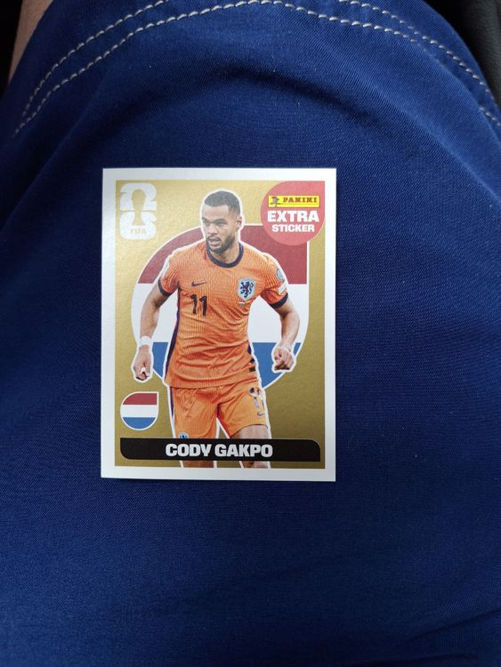 Panini WM 2026 Cody Gakpo Extra Sticker Gold Neu (Neu und ...
