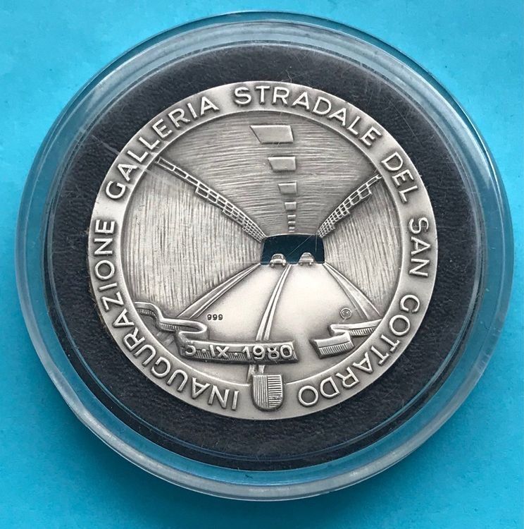 grosse Silber-Medaille (71,15 Gr.) 999 Fine Gotthard Tunnel | Kaufen ...