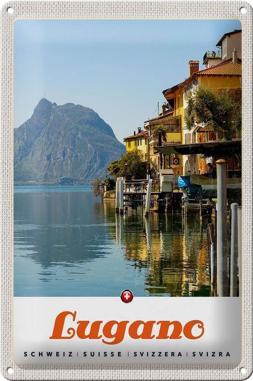 Blechschild-LUGANO-SEE AUSBLICK AUF BERG (Neu und originalverpackt) in Rupperswil für CHF 16.95 ...