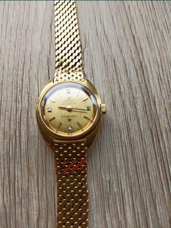 Omega Lady Constellation 18K Gold 750 mit Diamanten 1971 Rar | Kaufen ...