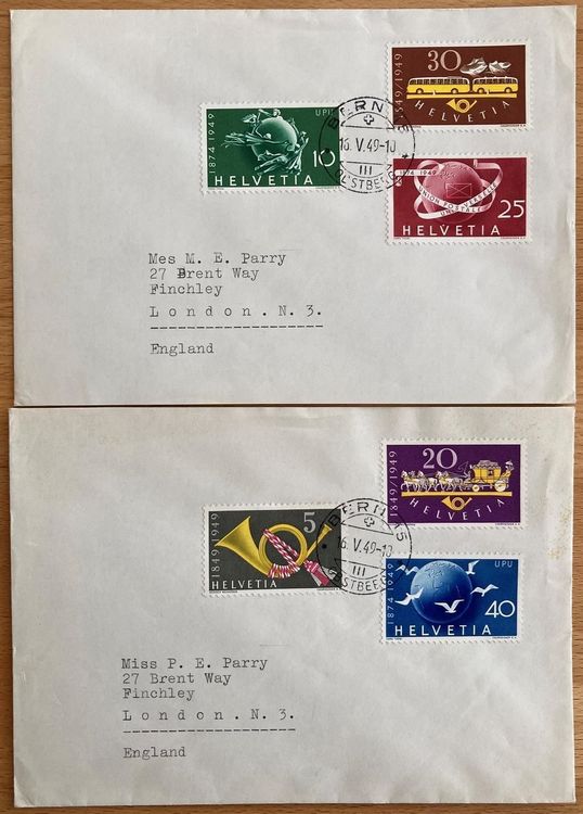 2x FDC Werbemarken 1949 Mix mit beiden Sätzen, SBK 190 Fr. | Kaufen auf Ricardo