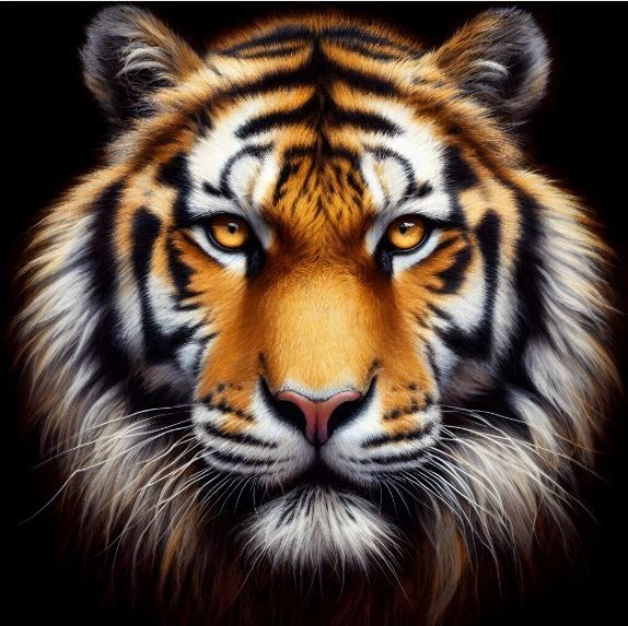 Tiger - 50x50cm gross - Unikat/Einzelstück | Kaufen auf Ricardo