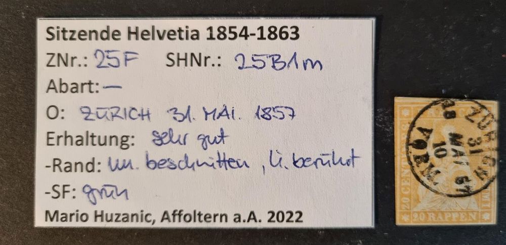 Helvetia/Strubel Nr. 25F mit Befund | Kaufen auf Ricardo