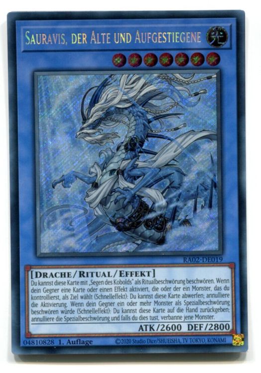 Yu-Gi-Oh! Sauravis der Alte und Aufgestiegene Secret Rare RA (Neu und ...