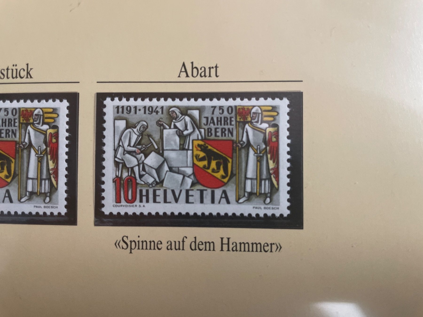 Schweizer Briefmarken-Abarten "Spinnä uf dem Hammer" Top! (D'occasion ...