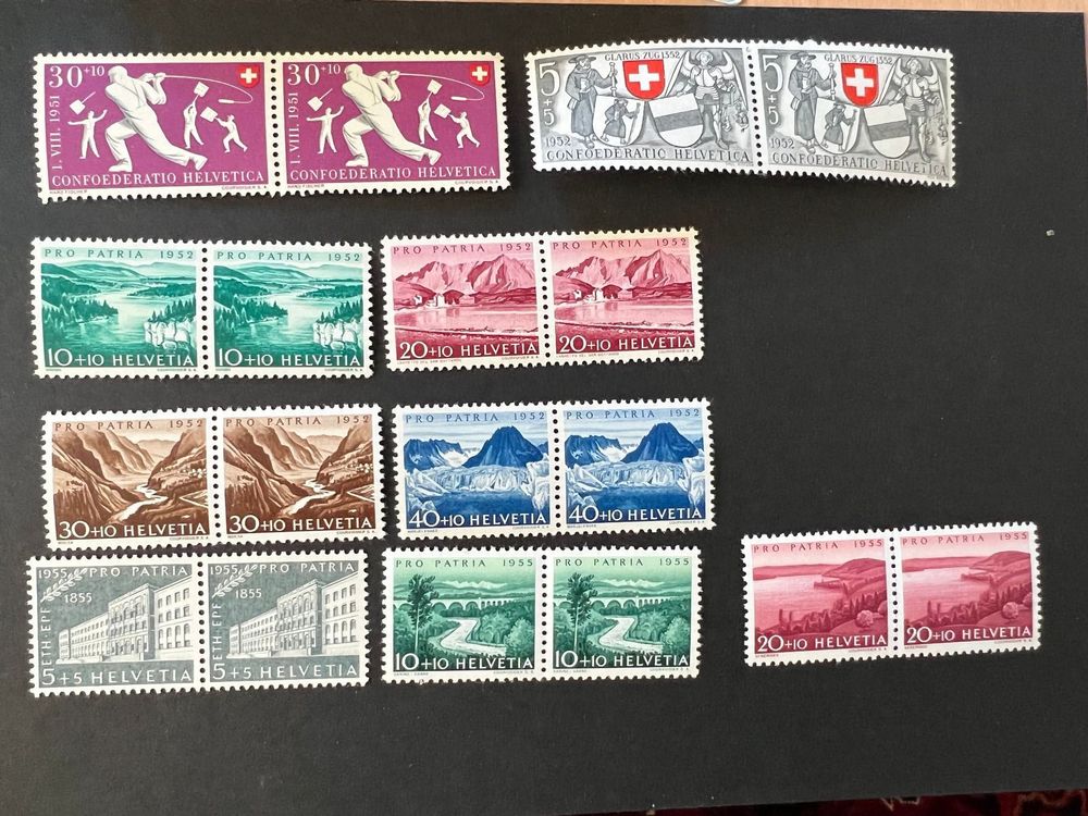 18 timbres neufs** Pro Patria 1951-55 selon photo (Gebraucht) in ...