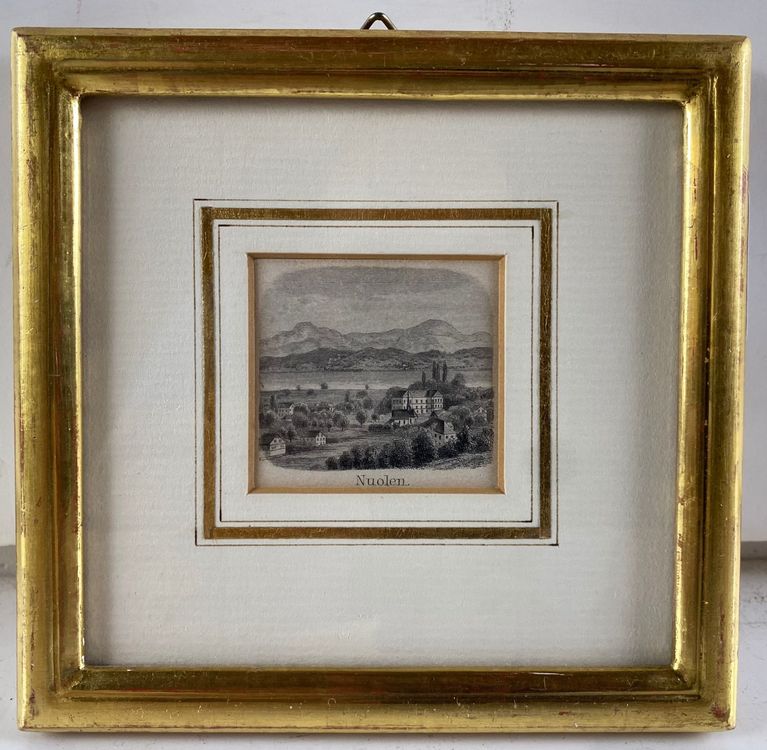 Antike Nuolen Stahlstich um 1865 Echtgoldrahmen (Gebraucht) in Neuhausen am Rheinfall für CHF 20 ...
