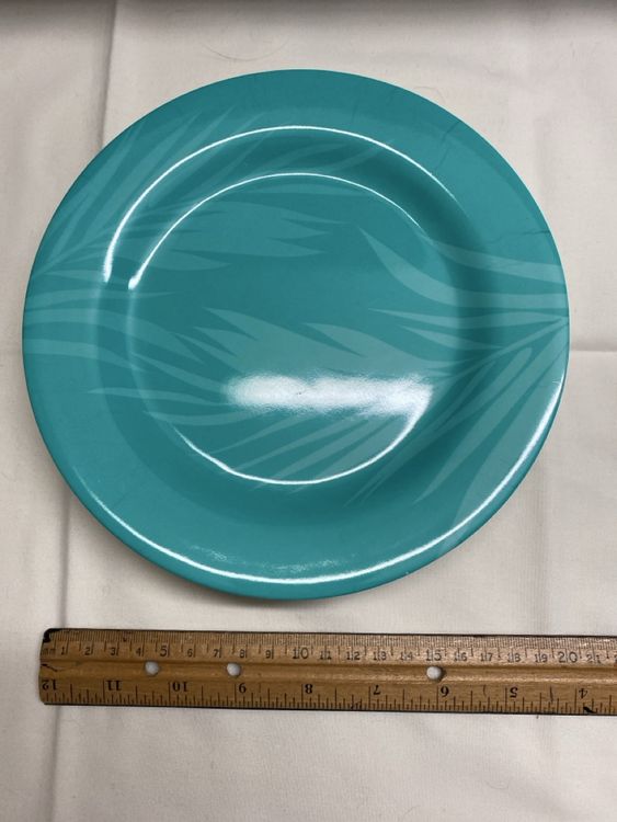 6x Sommerlicher Teller Melamine Palmenblätter Deko 20cm (Neu und ...