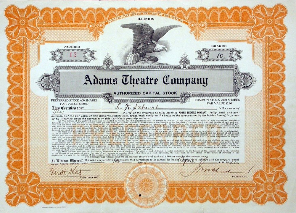 Adams Theatre Company - 1921 | Kaufen auf Ricardo