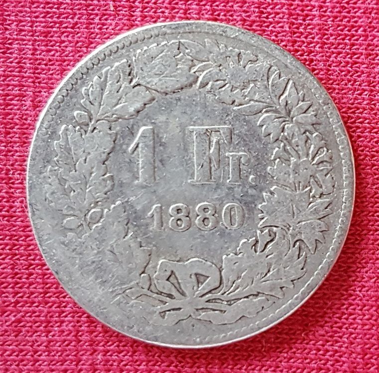 1 Franken 1880 uralte und seltene Silbermünze ab nur 1 Fr !! (Gebraucht) in Camignolo für CHF 3. ...
