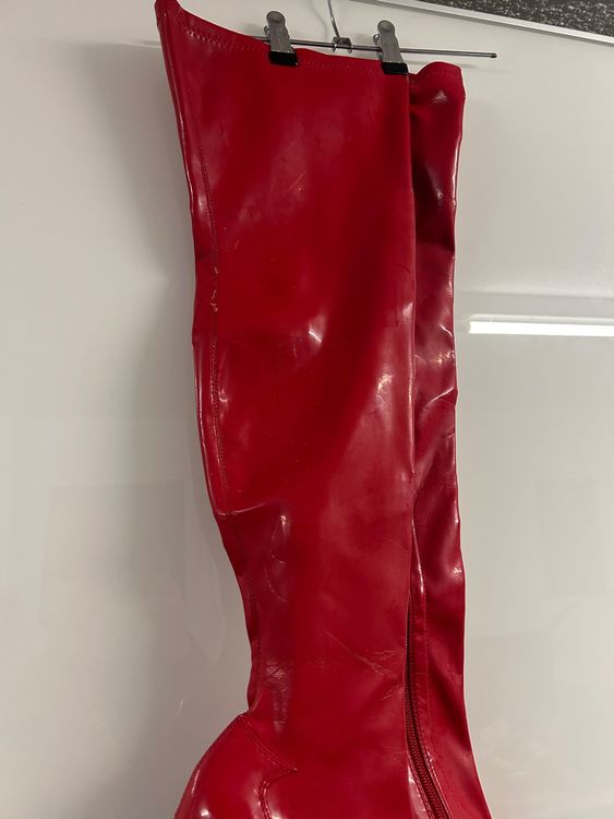 Pleaser Platform High Heels Overknee Stiefel Rot Gr 36 Neu (Neu und ...