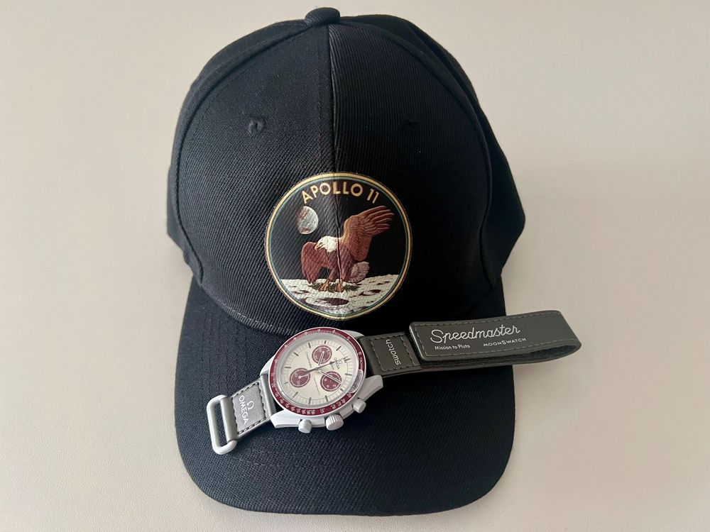 OMEGA x SWATCH Mission to Pluto, NO box&papers,Apollo 11 cap (Neu ...