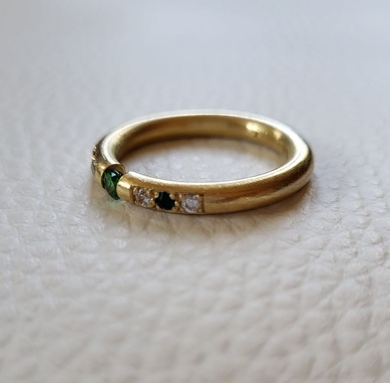 Gold 750 Massiv Ring Mit Smaragde/Steine | Kaufen auf Ricardo
