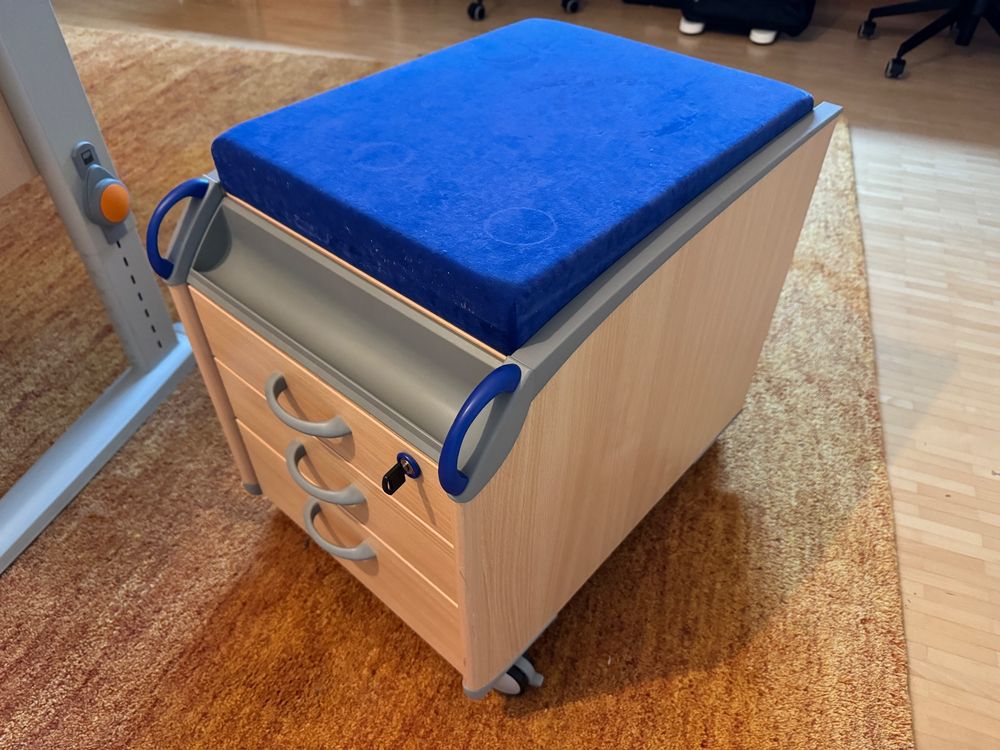 Moll Rollcontainer mit Sitzpolster Blau - System Basic Medi (Gebraucht ...