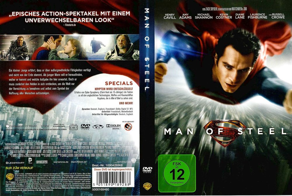 Man of Steel DVD (Gebraucht) in Hedingen für CHF 1 – mit Lieferung auf ...