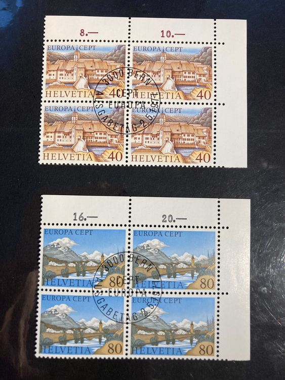 Schweiz 1977 Satz Europa CEPT 4er-Block 1.Tagstempel (Neu (gemäss ...
