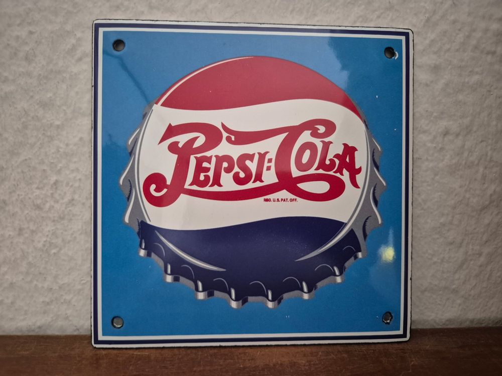Emailschild Pepsi Cola Korken Logo Bar Salon Emaille Schild (Neu ...
