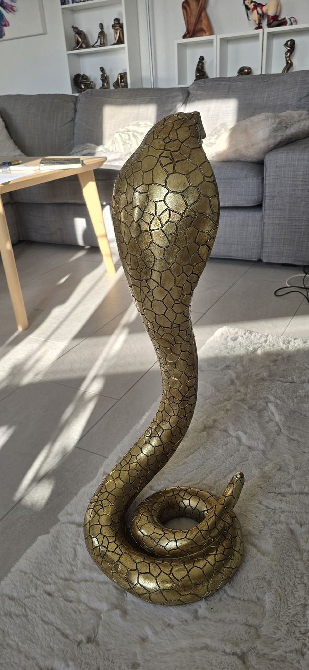 Statue Cobra dorée, déco tendance et exotique, 67 cm (Neu (gemäss ...