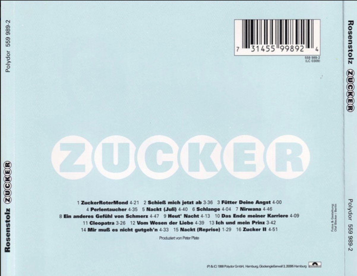 Rosenstolz – Zucker (TOP-Zustand!) (Gebraucht) in Brunnen für CHF 9 ...