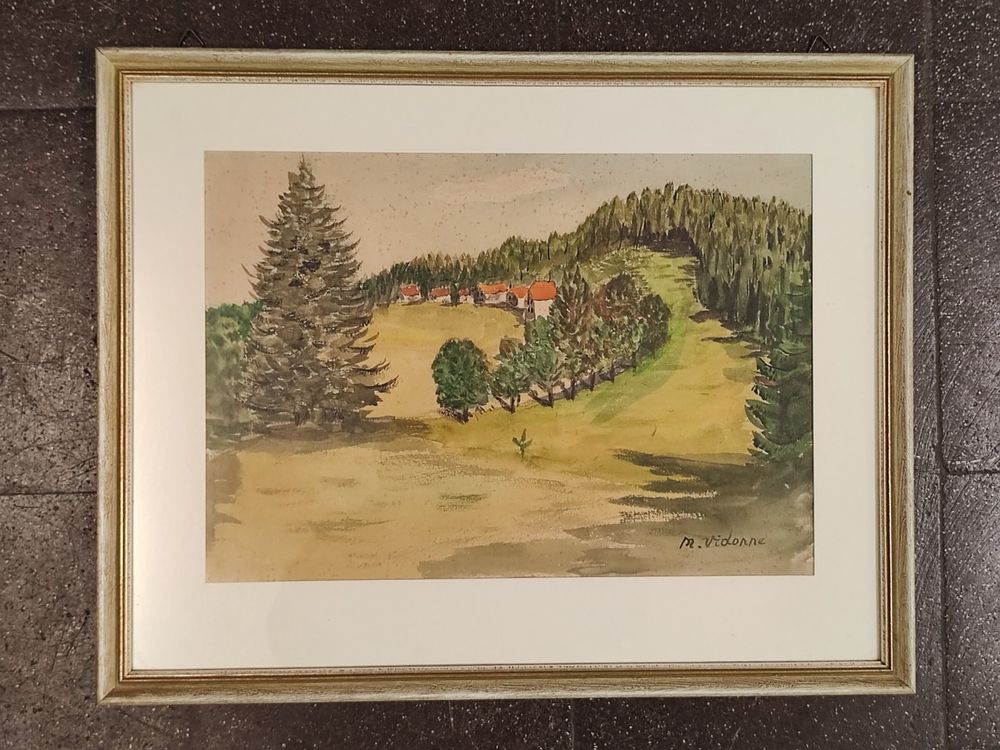 Gemälde M. Vidonne Landschaft Aquarelle 53x43cm (Gebraucht) in Toffen für CHF 11 – mit Lieferung ...