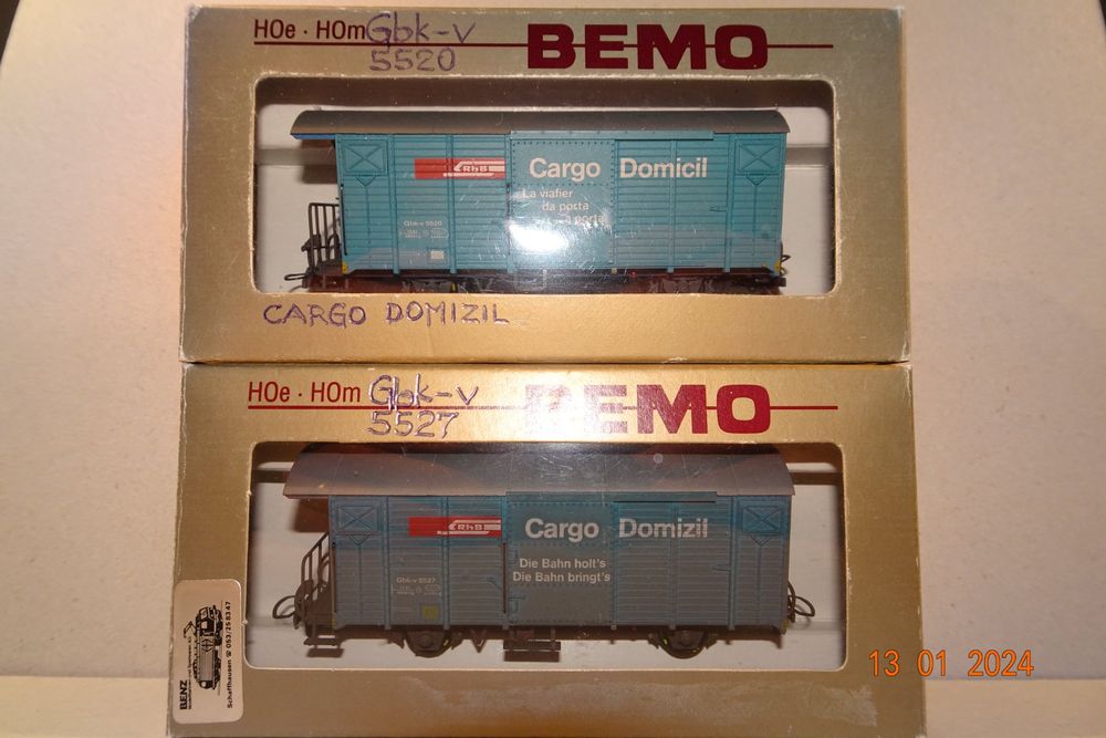 1 lot de wagons Bemo HOm RhB Gbk-v 5520 et 5527 (Neu (gemäss Beschreibung)) in Thierrens für CHF ...