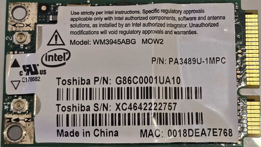 WIFI Modul Intel 802.11abg (Gebraucht) in Azmoos für CHF 2 – mit ...