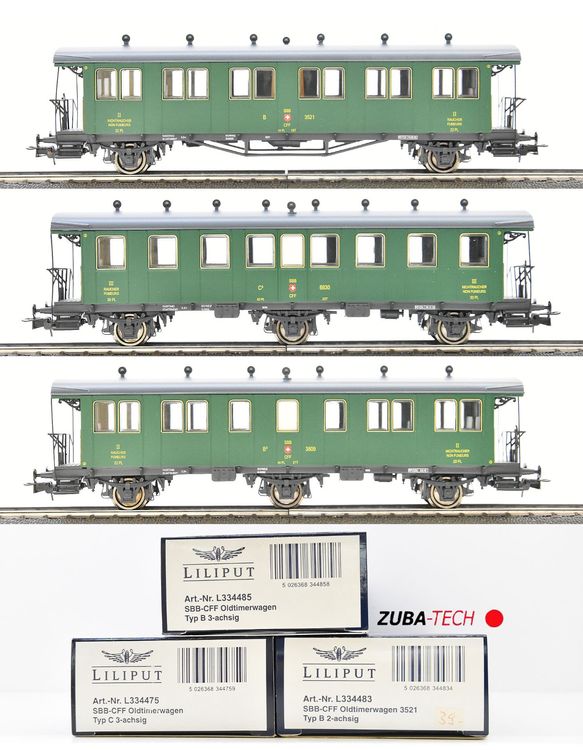 Liliput 3x Historische-Personenwagen SBB H0 GS mit OVP (Gebraucht) in St. Gallen für CHF 82 ...