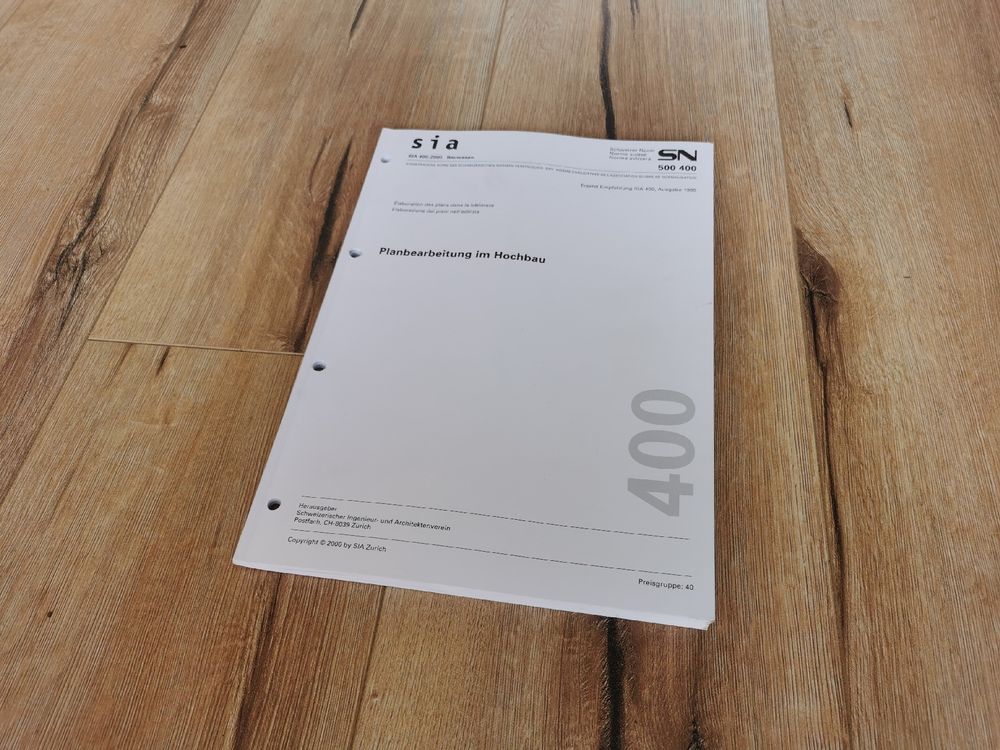 SIA 400 - Planbearbeitung im Hochbau (Gebraucht) in Luzern für CHF 15 ...