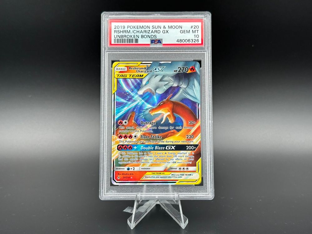 Reshiram & Charizard GX S&M Unbroken Bonds PSA 10 | Kaufen auf Ricardo