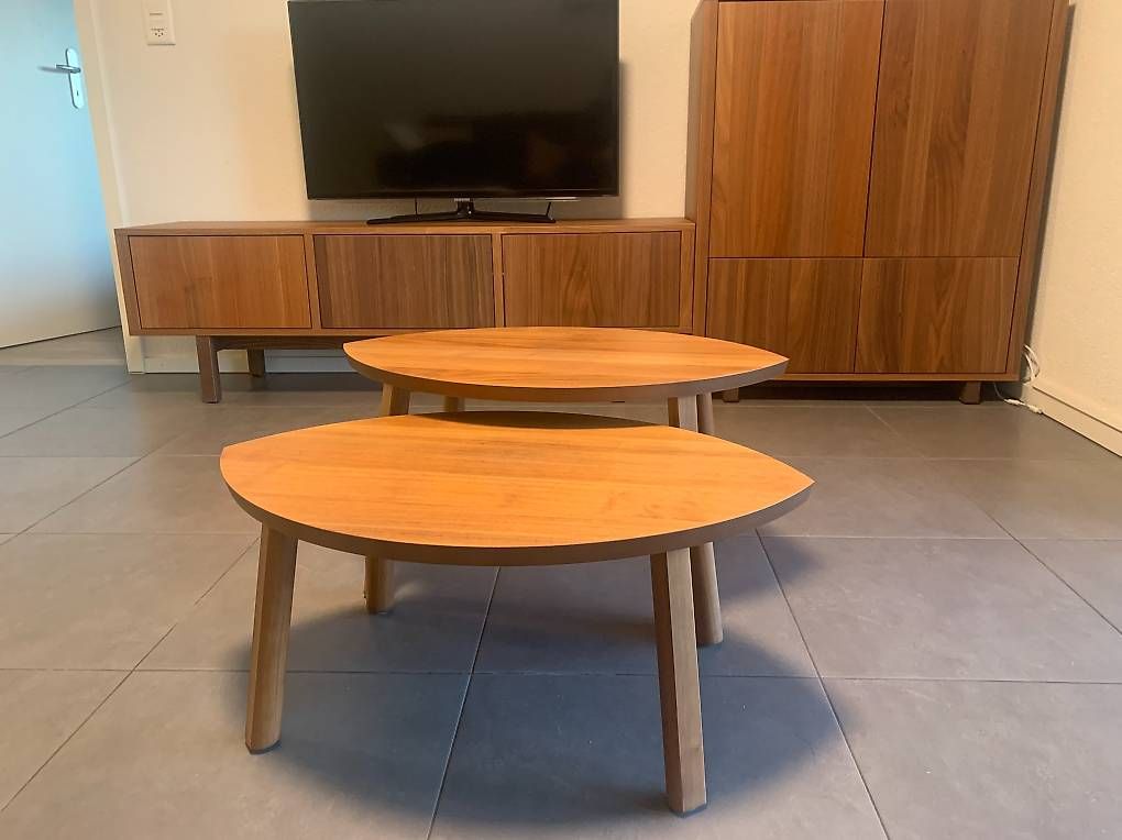 STOCKHOLM Tables gigognes, lot de 2, plaqué noyer (D'occasion) à ...