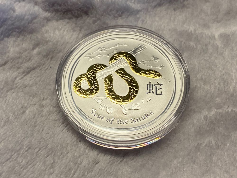 1oz Snake GILDED 2013 - Series II Zertifikat, Box, Umkarton (Neu und ...