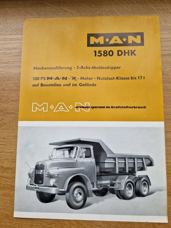 Original Oldtimer LKW Prospekt MAN 1580 DHK (Gebraucht) in Dürnten für ...