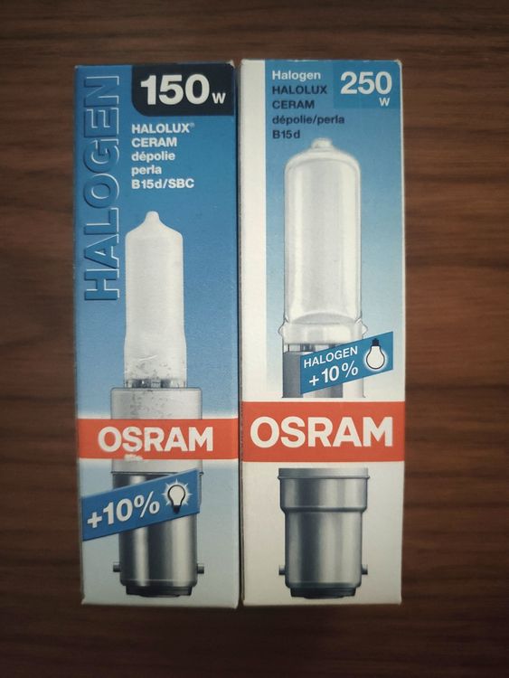 Osram halolux ceram 150w + 250w (Neu und originalverpackt) in Biel ...