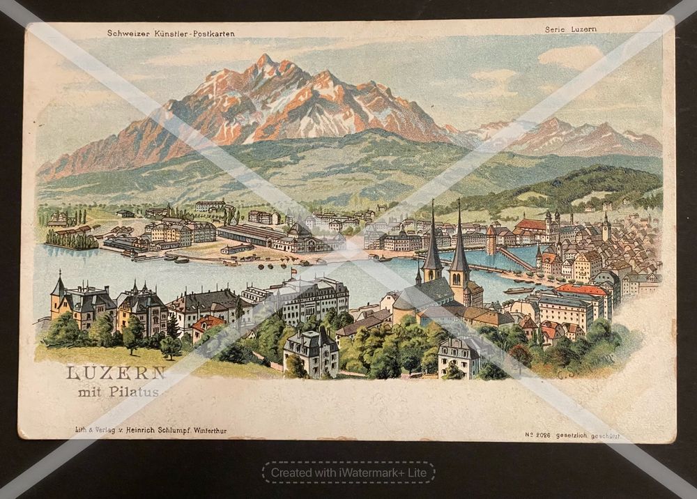 Luzern mit Pilatus Künstler-Postkarte (LOT LmP02) (Gebraucht) in Mauren TG für CHF 5.9 – mit ...