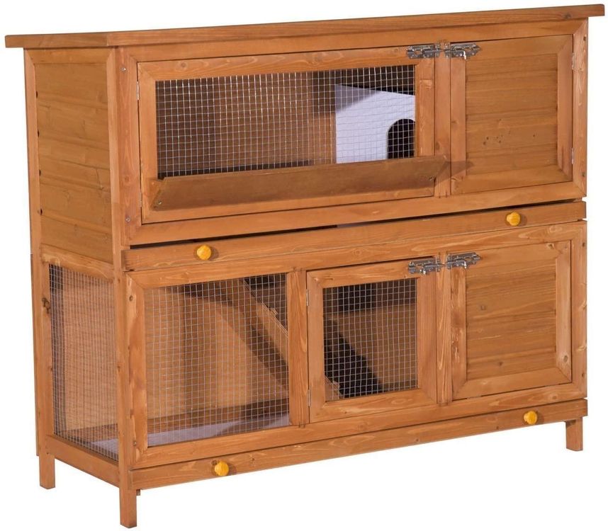 PawHut Doppelstock Hasenstall 120x48x100 (Neu und originalverpackt) in ...