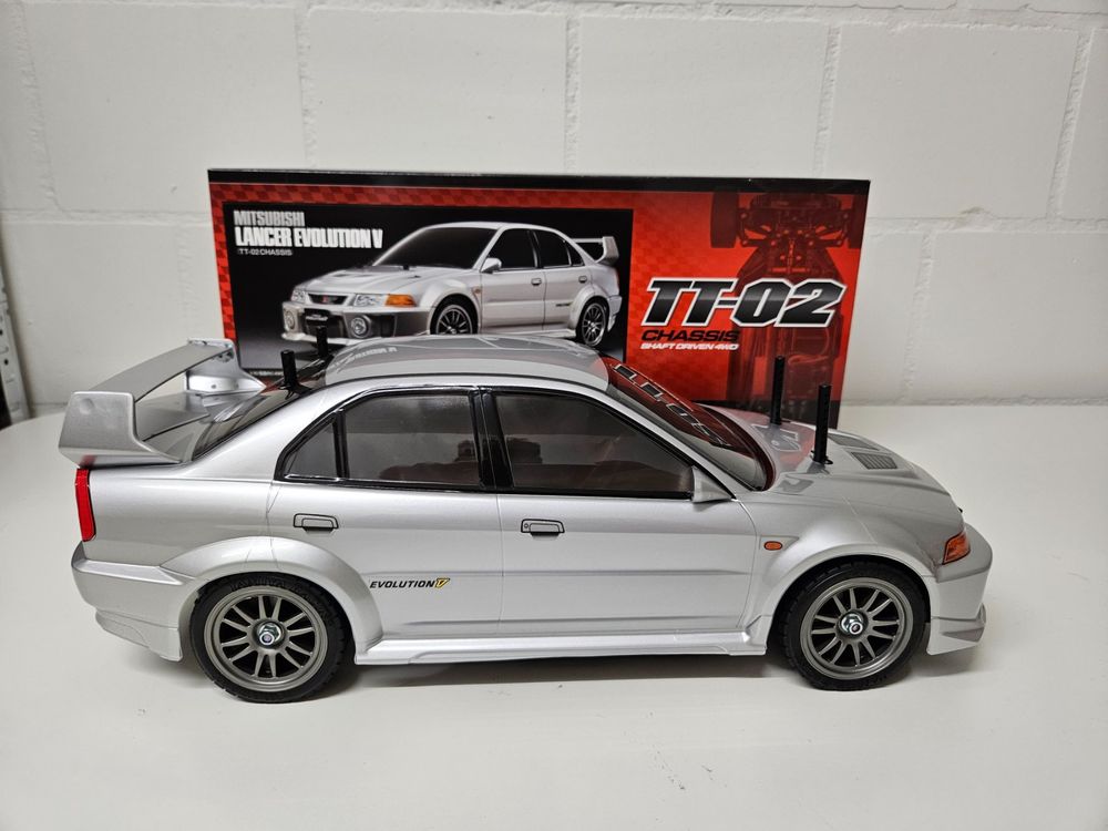 Tamiya Mitsubishi Lancer EVO V TT-02 58713 (Neu (gemäss Beschreibung ...