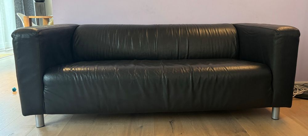 Ikea Klippan Sofa Leder schwarz | Kaufen auf Ricardo