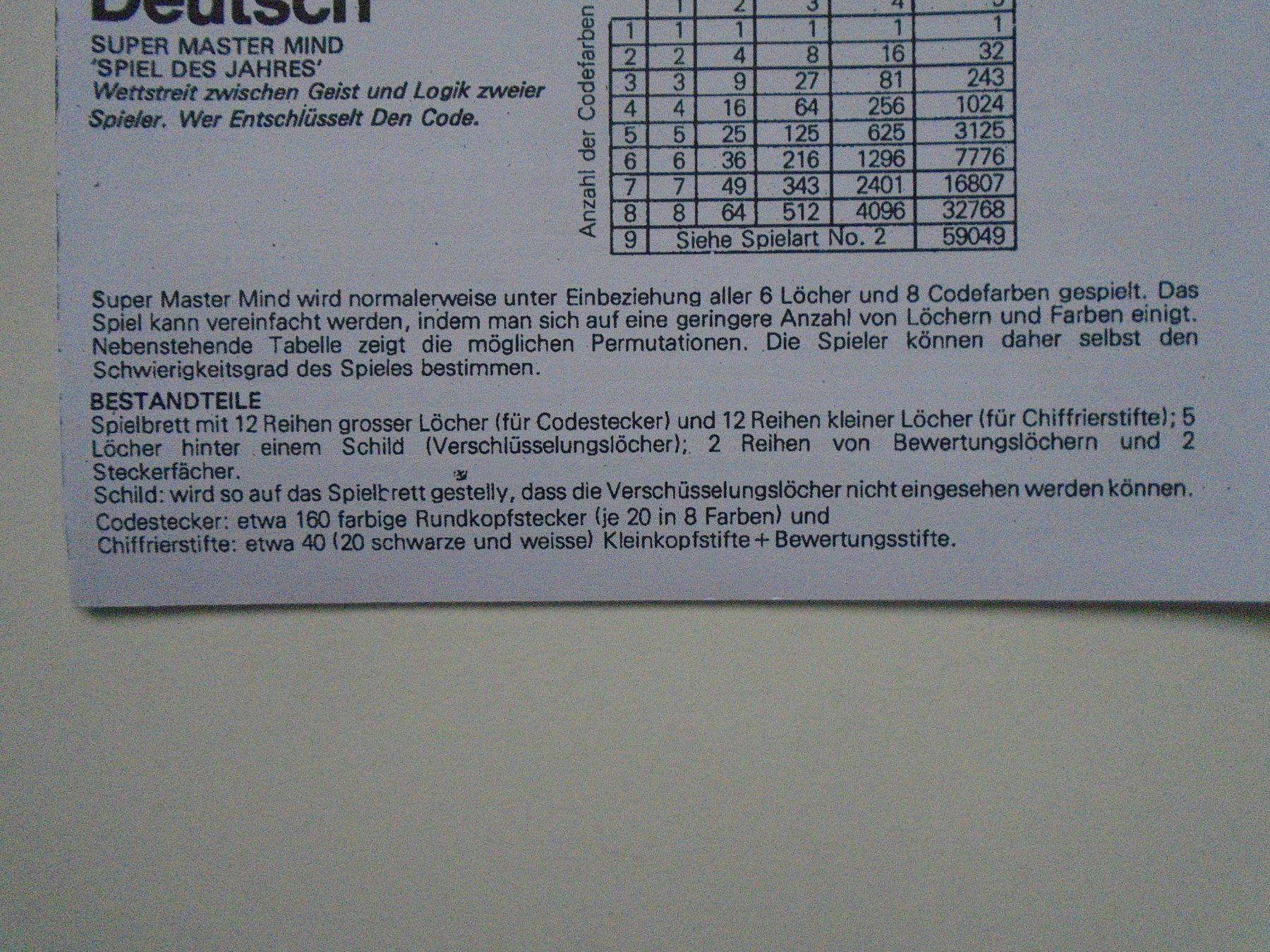 SUPER Mastermind INVICTA mit 8 Farben / Super Master Mind (Gebraucht ...