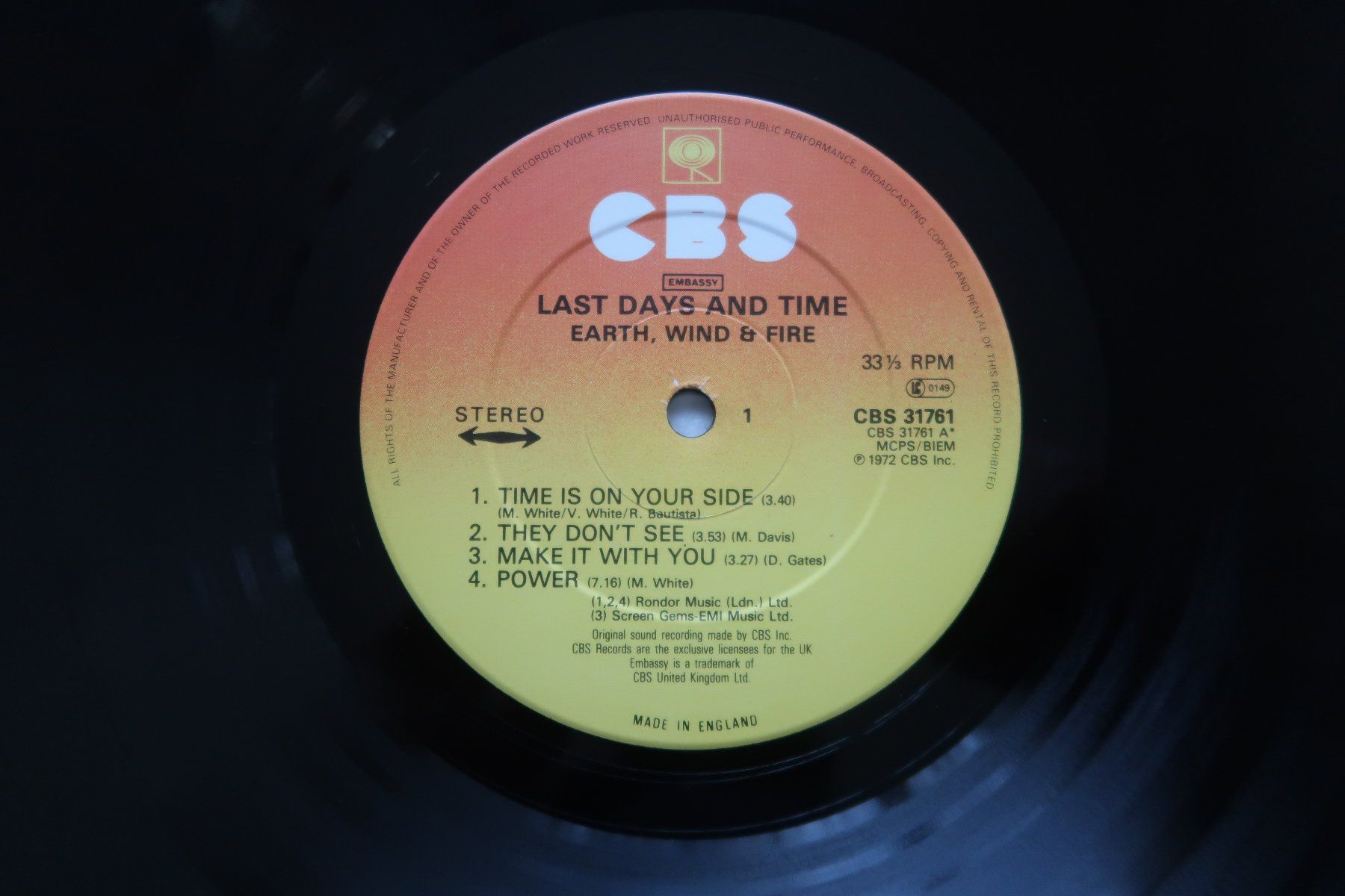 EARTH, WIND & FIRE - LAST DAYS AND TIME - VINYL LP (Gebraucht) in Basel ...