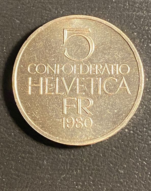 5 Fr. Gedenkmünze 1980 Ferdinand Hodler (Gebraucht) in Rütihof für CHF 8 – mit Lieferung auf ...