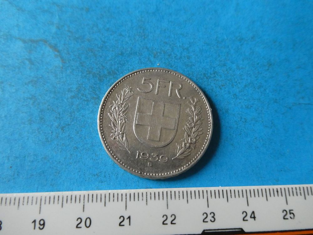 Schweiz 1939, 5 Franken - Silber (Gebraucht) in Hinterforst für CHF 10 – mit Lieferung auf ...