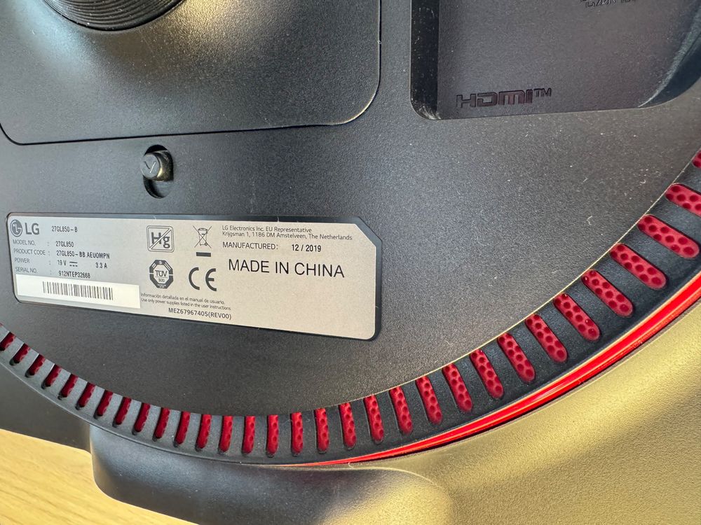 Monitor Gaming LG 27GL850 144Hz 27" 2560x1440 1ms G-Sync IPS (Gebraucht ...