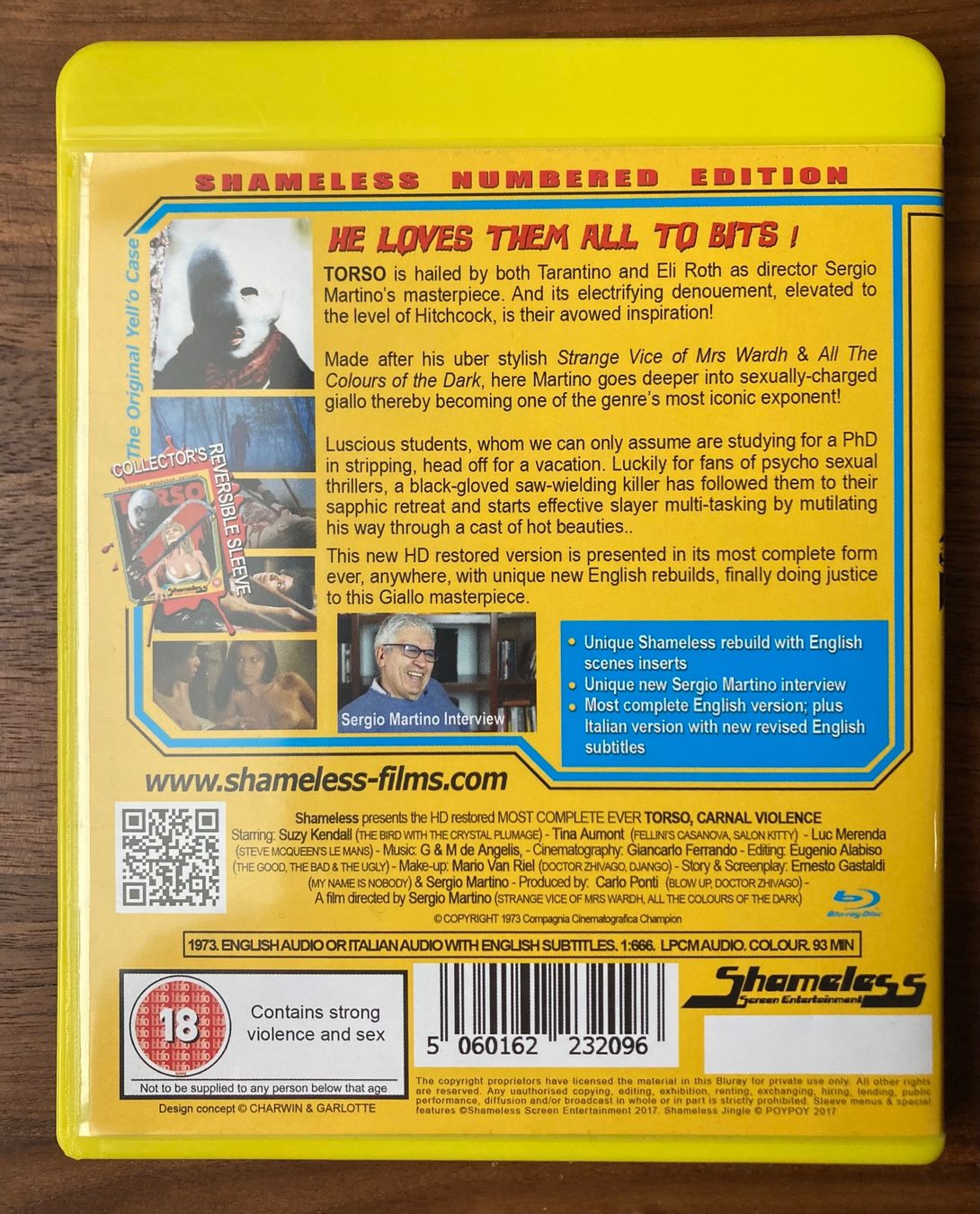 Blu-ray Torso (Shameless Films) – Édition Multizone (Neuf (Voir ...