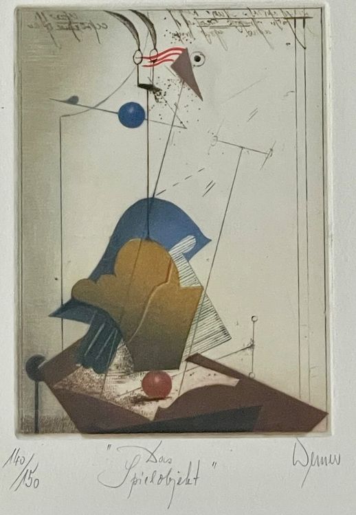 Josef WERNER (1945 Radierung das Spielobjekt handsigniert (Gebraucht ...