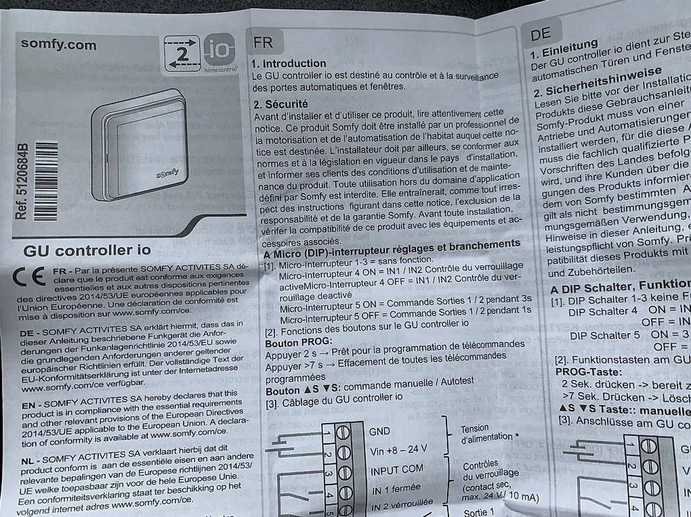 Somfy Funkschalter GU controller io 1841211B (Gebraucht) in Grindel für ...
