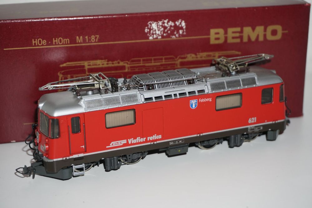 BEMO - RhB Ge 4/4 II 621 Felsberg rot H0m | Kaufen auf Ricardo