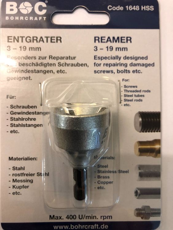 Aussen-Entgrater HSS 3-19 mm (Neu und originalverpackt) in Wagen für ...