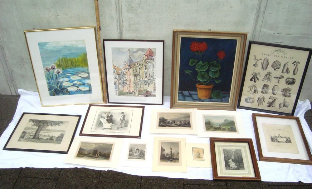 Lot von 14 Bildern, alte, antike (Gebraucht) in Oberdorf NW für CHF 16 – nur Abholung auf ...