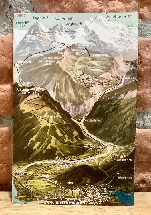 1912 Antike AK INTERLAKEN & Jungfrau Region (Gebraucht) in Root für CHF 1 – mit Lieferung auf ...